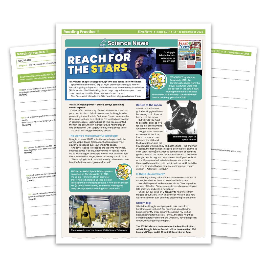 L2 Reading Practice – Science News (1,021) | First News Printables