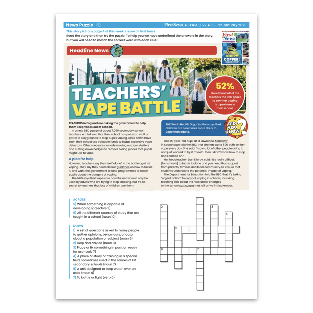 L3 News Puzzle – UK News (1,022) | First News Printables